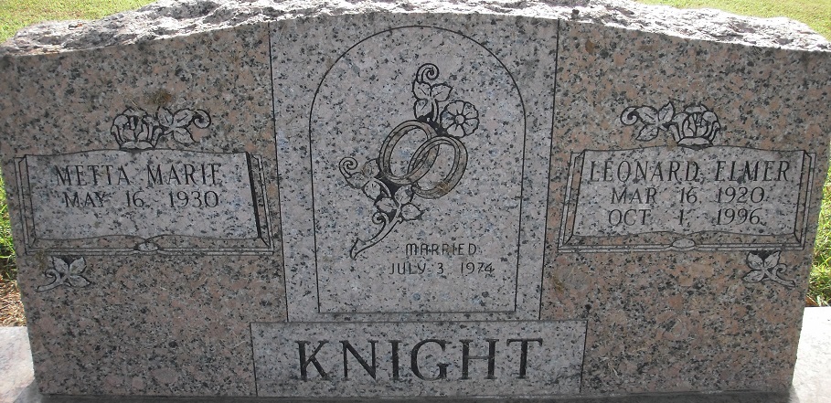 Knight, Leonard Elmer & Metta Marie | City of Grove Oklahoma
